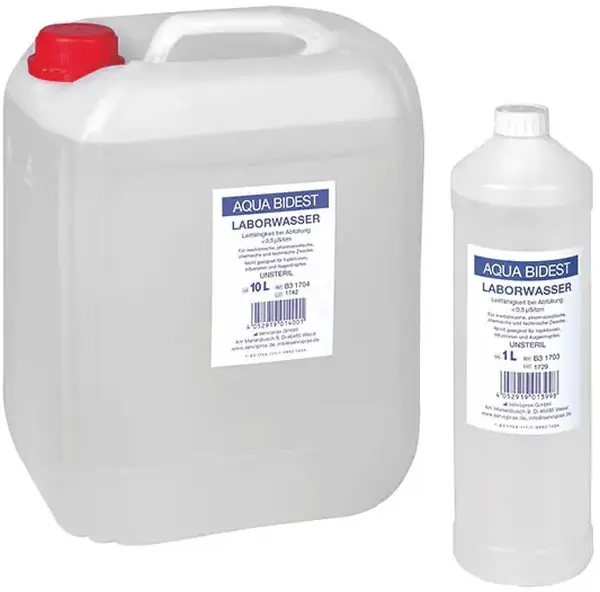 AQUA Bidest 10 KG – Keimarmes Laborwasser, doppelt gereinigt und ...